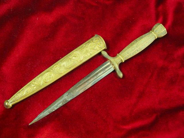 Italy Gilt Brass Dagger - Edged Weapons - - Nice Earlier Dagger with ...